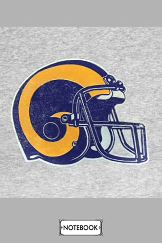 80s Rams Helmet vintage Distressed Notebook: Planner, Matte Finish Cover, Lined College Ruled ...