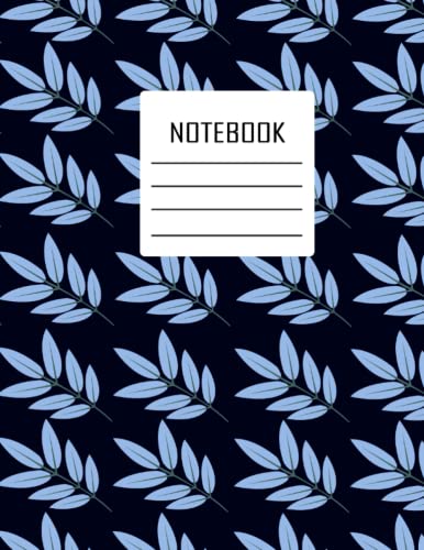 Notebook with Leaves Cover: Composition College Ruled Pages by A&L ...