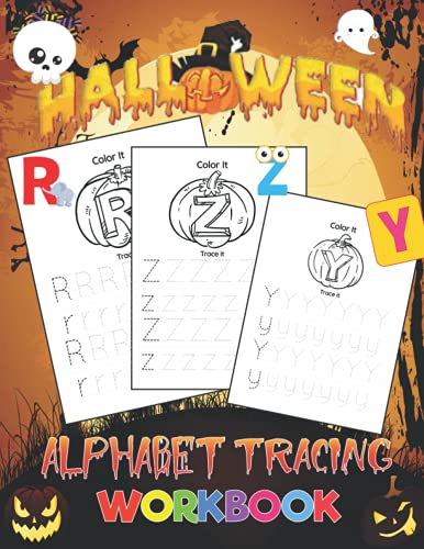 Halloween Alphabet Tracing Workbook: Tracing And Color Alphabet, ABC ...