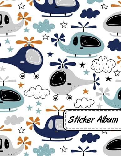 Sticker Album: Helicopter Blank Sticker Books For Girls 4-8 , Big ...