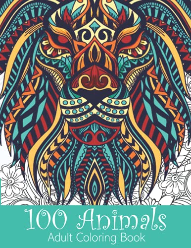 100 Animals: Adult coloring book: Stress Relieving Mandala Animal Designs by The Blushing Luna ...