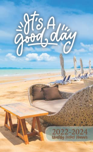 2022-2024 3-Year Monthly Pocket Planner It's a Good Day: Tropical Beach ...