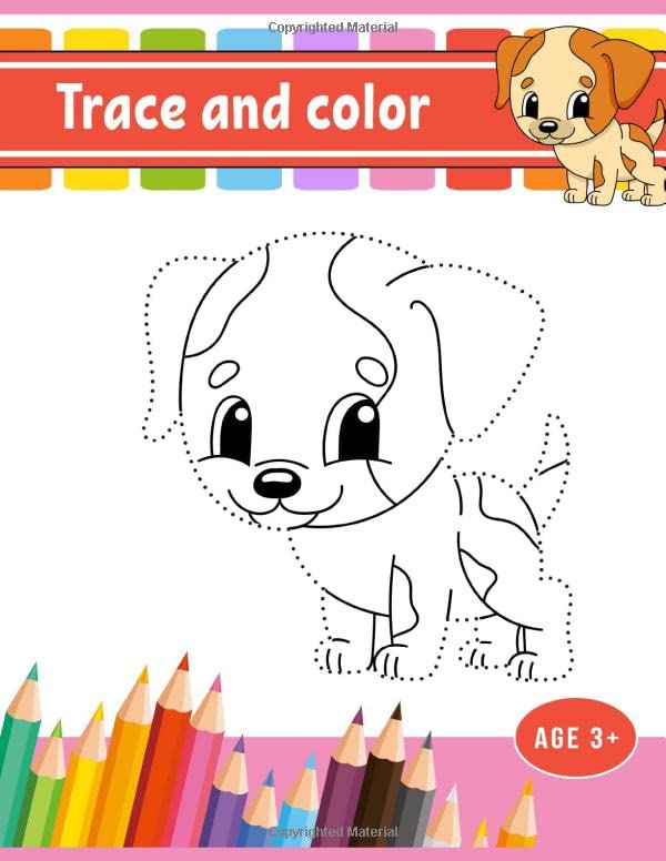 Trace And Color: Book For Kids | Activity Book For Kids | Ages 3-5 ...