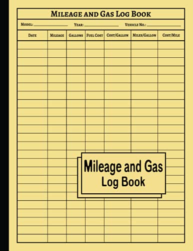 Mileage and Gas Log Book: Basic Logbook for Recording Vehicle Mileage ...
