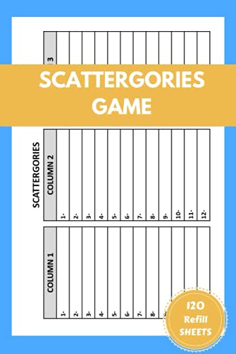 Scattergories Game 120 Refill Sheets: ScoreSheets for Playing Board ...