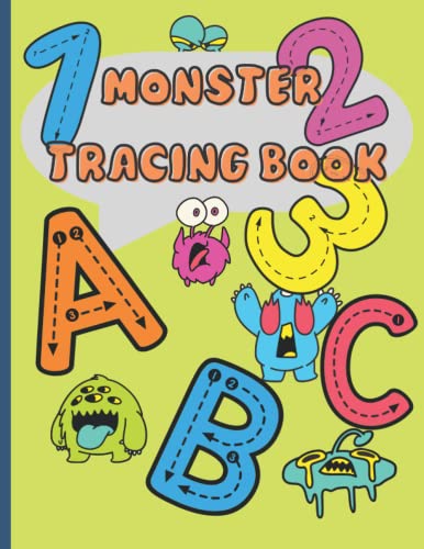 Monster Tracing Book: First letters from A to Z, numbers from 1-30 and ...