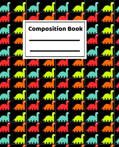 Cute Dinosaur Composition Notebook: Wide-Ruled Journal, Primary ...