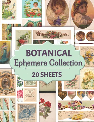 Botanical Ephemera Collection: 20 Sheets For Junk Journals Feminine ...