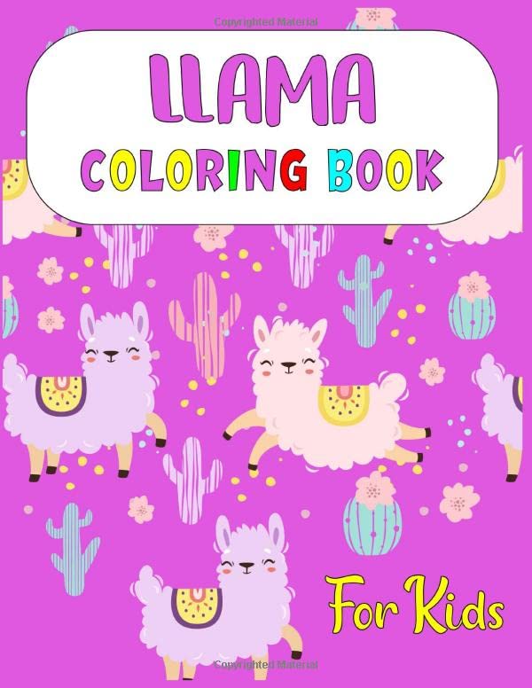 LLAMA Coloring Book For Kids: 45 Cute Funny Beautiful Llamas Coloring ...