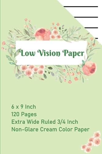 Low Vision Paper: Non-glare Cream Paper 6 x 9 Lime Green by Lou J ...