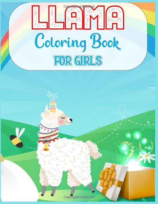 LLAMA Coloring Book For Girls: 35 Cute Funny Beautiful Llamas Coloring ...