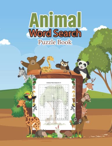 Animal Word Search Puzzle Book: Animals And Wildlife Activity Puzzle ...