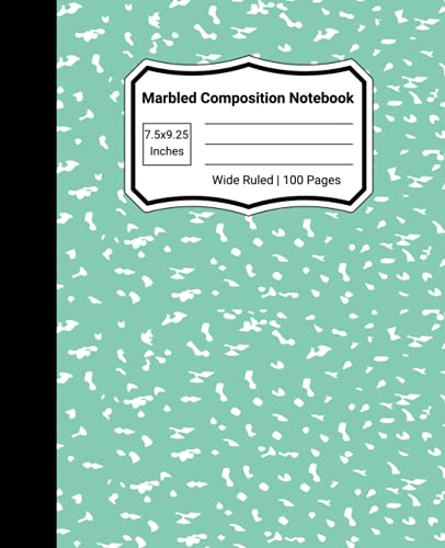 Marbled Composition Notebook: Marble Blank Ruled Lined Composition ...