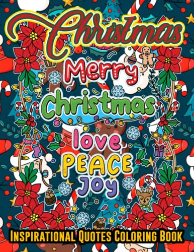 Christmas Inspirational Quotes Coloring Book: Fun Christmas Quotes ...