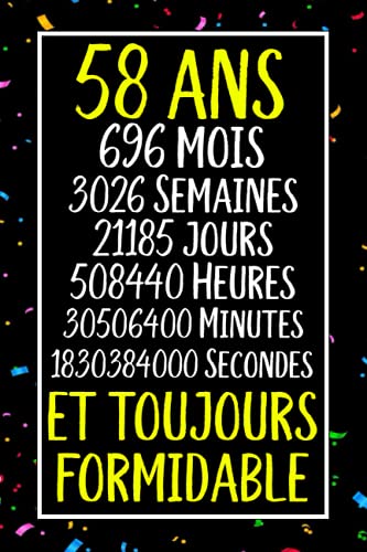 58 ans et toujours formidable: Joyeux Anniversaire 58 ans , Idée Cadeau ...