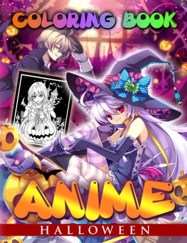 Anime Girls Halloween Coloring Book: 30+ New Edition Halloween Coloring ...