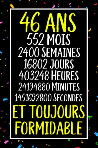 46 ans et toujours formidable: Joyeux Anniversaire 46 ans , Idée Cadeau ...