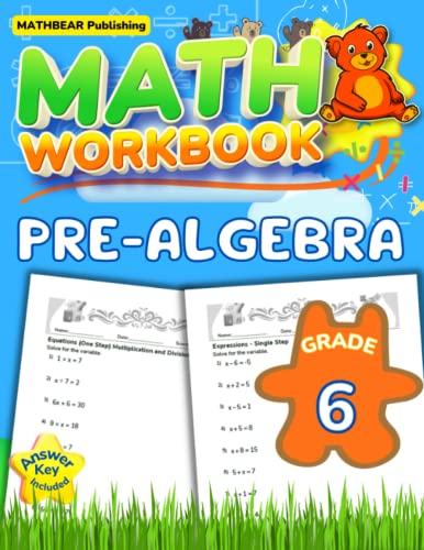 MathBear: Pre Algebra Workbook Grade 6: 6th Grade Pre Algebra Workbook ...