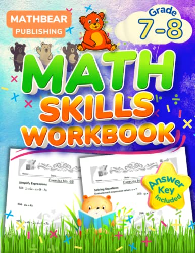 MathBear: Math Skills Workbook Grade 7-8: 7th and 8th Grade Math Skills ...