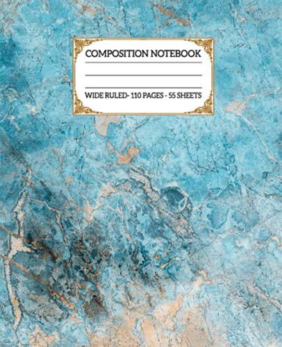 Marble Composition Notebook Wide Ruled: Luxury Marble Notebooks, School ...