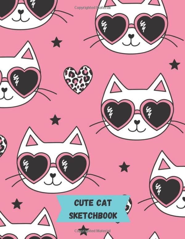Cute cat Sketchbook: Blank Unlined Paper for Sketching, Drawing ...