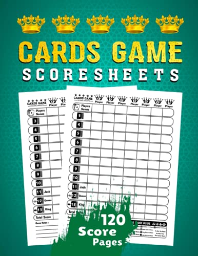 Cards Game Score Sheets: 150 Cards Game Score Pads Score Recording ...