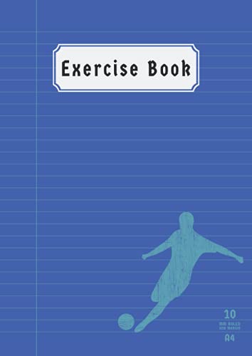 A4 10mm Ruled Exercise Book and Margin: 100 Pages 10mm Lined Back to ...