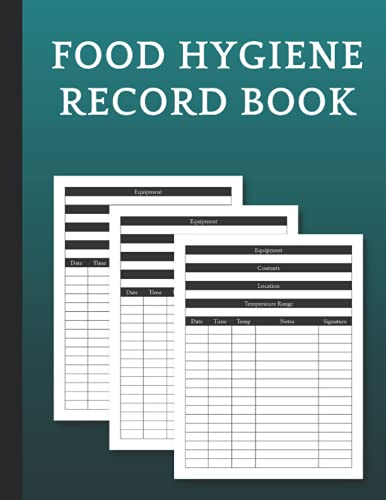 Food Hygiene Record Book: Food Temperature Log Book with Inventory ...