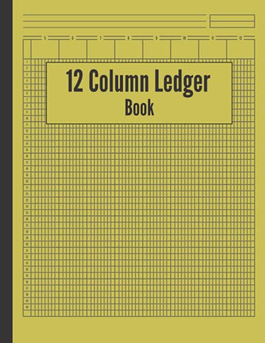 12 Column Ledger Book: 12 Column Record Book, Accounting Paper 12 ...
