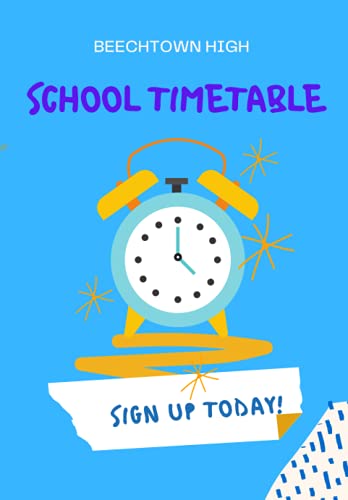 School Timetable Notebook: Back To School - Notebook Weekly Timetable ...