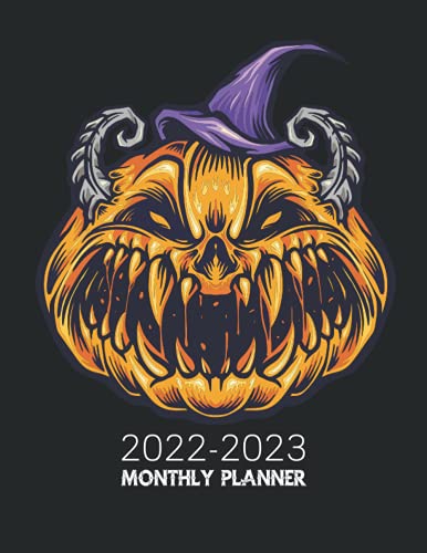 2022-2023 Monthly Planner: Halloween & Spooky Creepy Pumpkin cover, Two ...