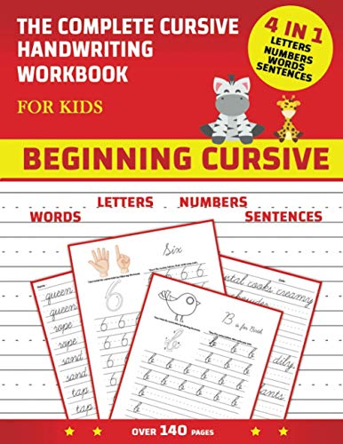 The Complete Cursive Handwriting Workbook for Kids: 4 in 1 Letters ...