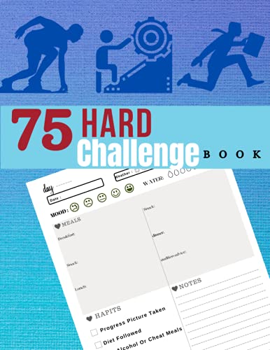75 Day Hard Challenge Book: Daily Workbook with Checklist, Planner ...