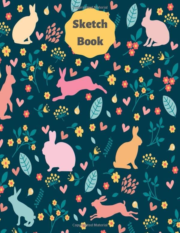 SketchBook: (8.5 x 11) inches 120 pages | Rabbit Themed Cover ...
