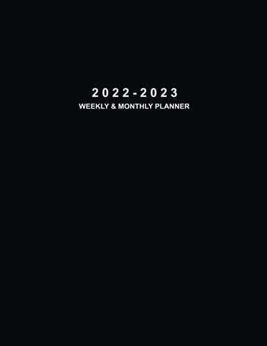 2022-2023 Weekly & Monthly Planner: Black Design Cover, 2 Year Weekly ...