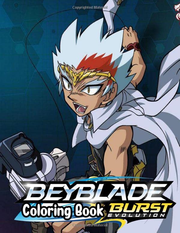 Beyblade Coloring Book: Drawing Art 8.5 x 11" pages, one side Beyblade ...