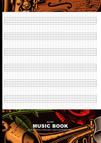 Blank Music Book: With 8 Staves, Auxiliary Lines And Music Lines ...