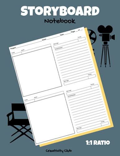 Storyboard Notebook - 2 panel board: 1:1 Aspect Ratio, 4 Panel Two Page ...