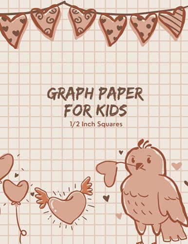 Graph Paper For Kids: 1/2 inch graph paper - large square graph paper ...