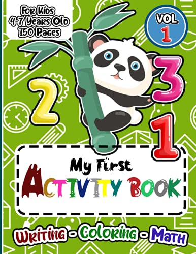 MY FIRST ACTIVITY BOOK: Writing-Colouring-Math VOL.1: Activity Book for ...