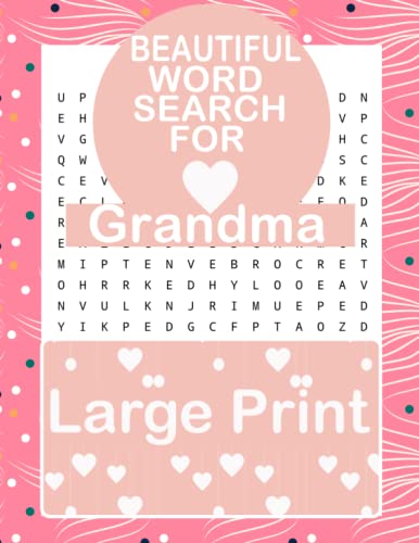 Beautiful Word search For Grandma Large Print: Word Search Activity ...
