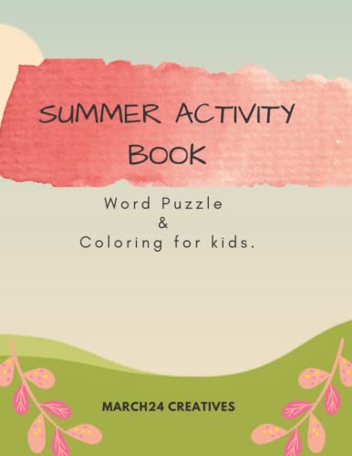 Summer Activities Book: Word Puzzles & Coloring for kids by March24 ...