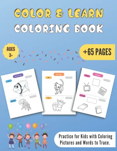 Color & Learn coloring book: Practice for kids with coloring pictures ...