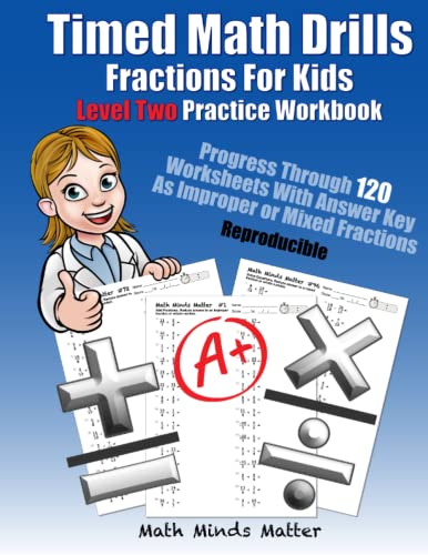 Timed Math Drills Fractions For Kids Level 2 Practice Workbook ...