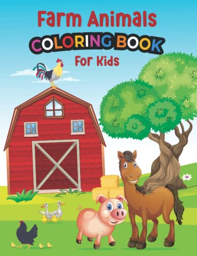 Farm Animals Coloring Book For Kids: This Cute Farm Animals Coloring ...