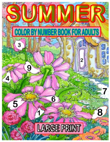 Summer Color By Number Book for Adults Large Print: Color by Numbers ...