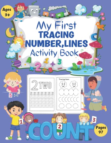 My First tracing number,lines Activity Book: cursive handwriting ...