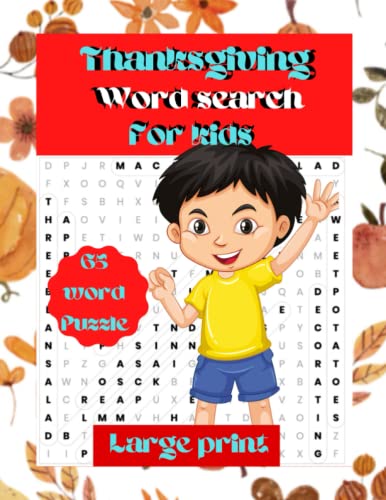 Thanksgiving words search puzzle book for kids: Thanksgiving book mark ...