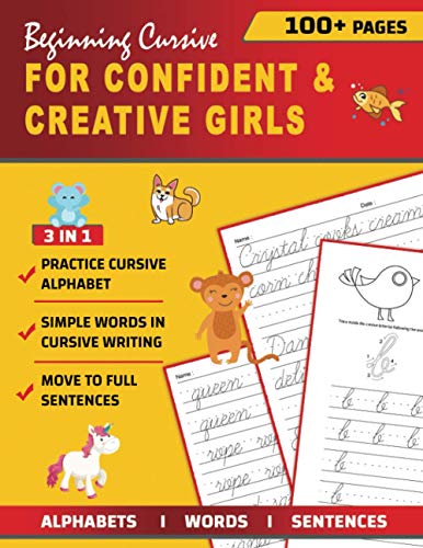 Beginning Cursive for Confident & Creative Girls: Cursive Handwriting ...