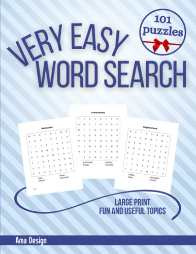 Very Easy Word Search: Word Search for Adults with Alzheimer's by Ama ...